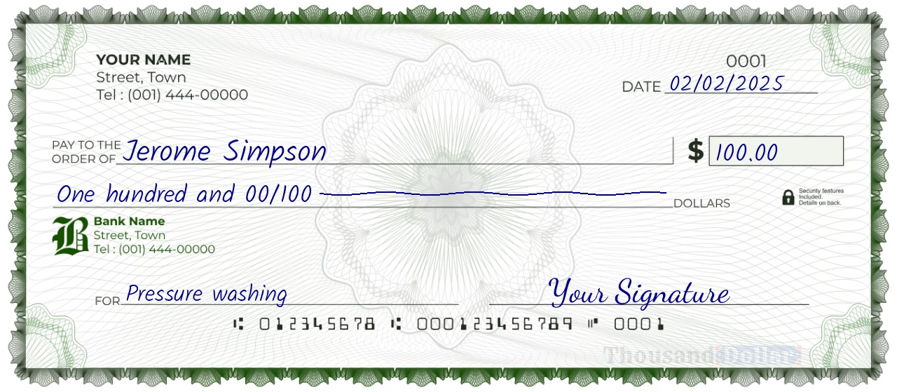 How to Write a Check for $100? One Hundred Dollars in Check